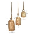DecMode Gold Metal Tibetan Inspired Decorative Hanging Bell Chime Set ...