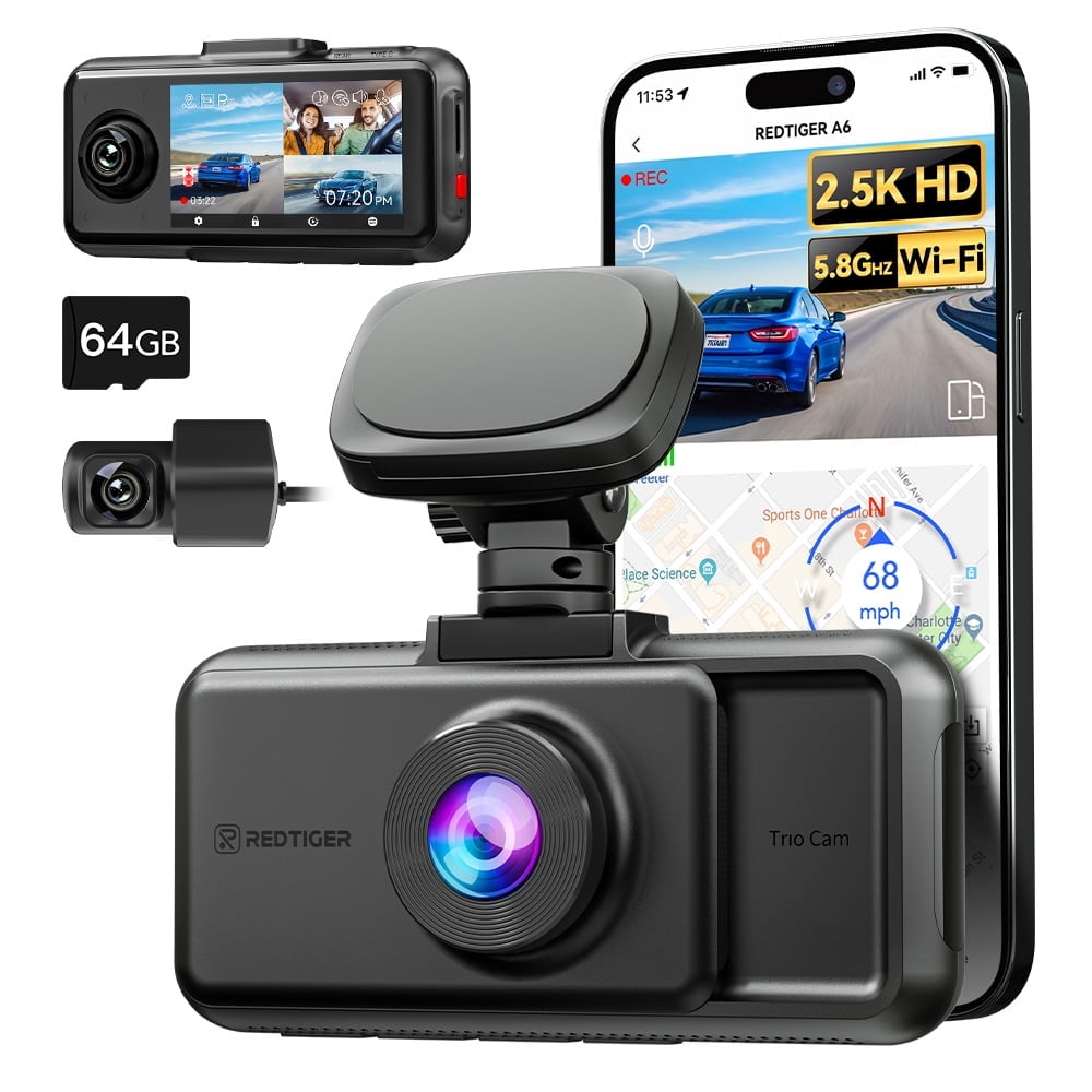 Click here for Redtiger A6 3 Channel Dash Cam  2.5k+1080p+1080p t... prices