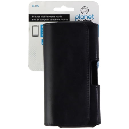 Planet Wireless Leather Phone Pouch for Slim/Small Smartphones - Black ...