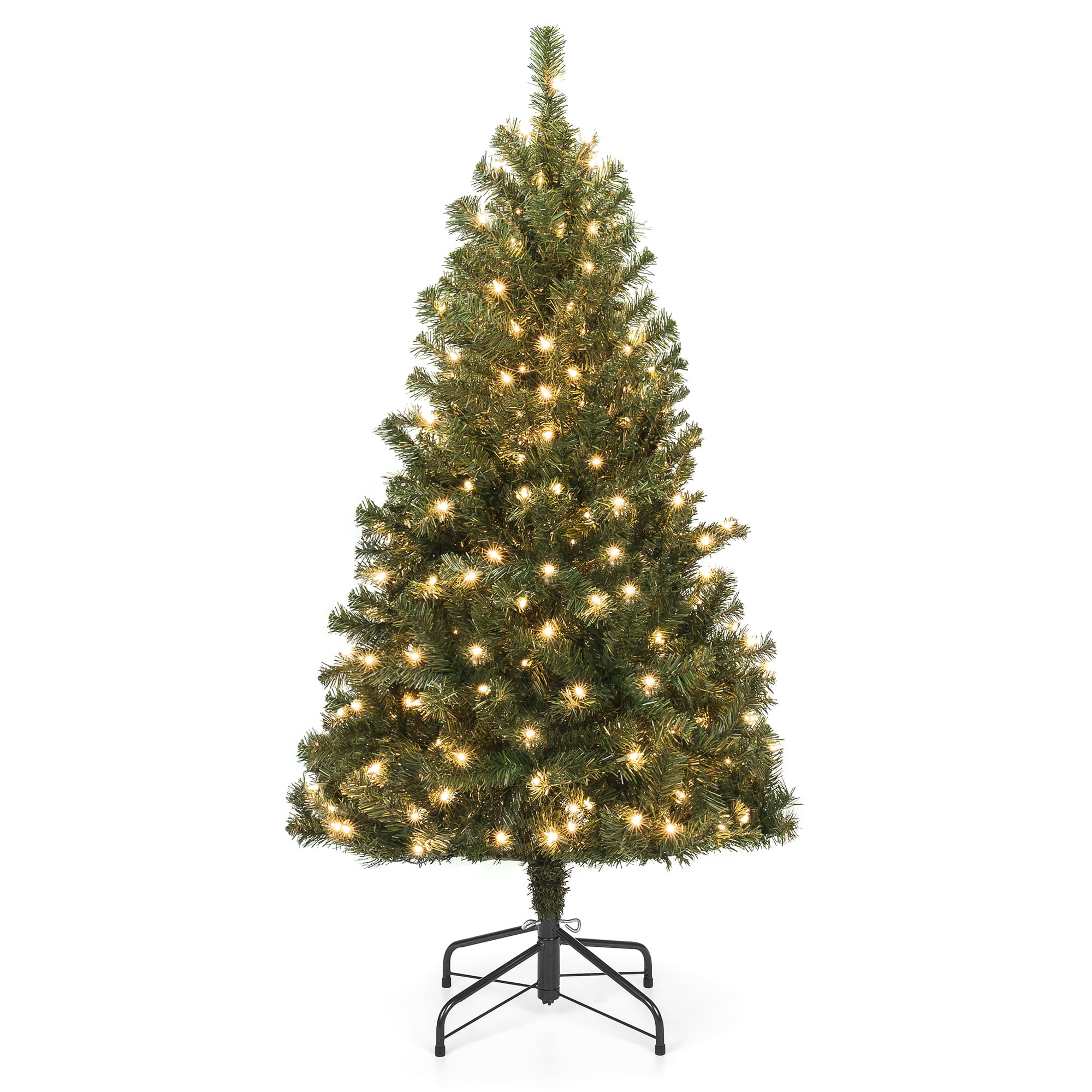 Best Choice Products 4.5ft Pre-Lit Spruce Hinged Artificial Christmas ...
