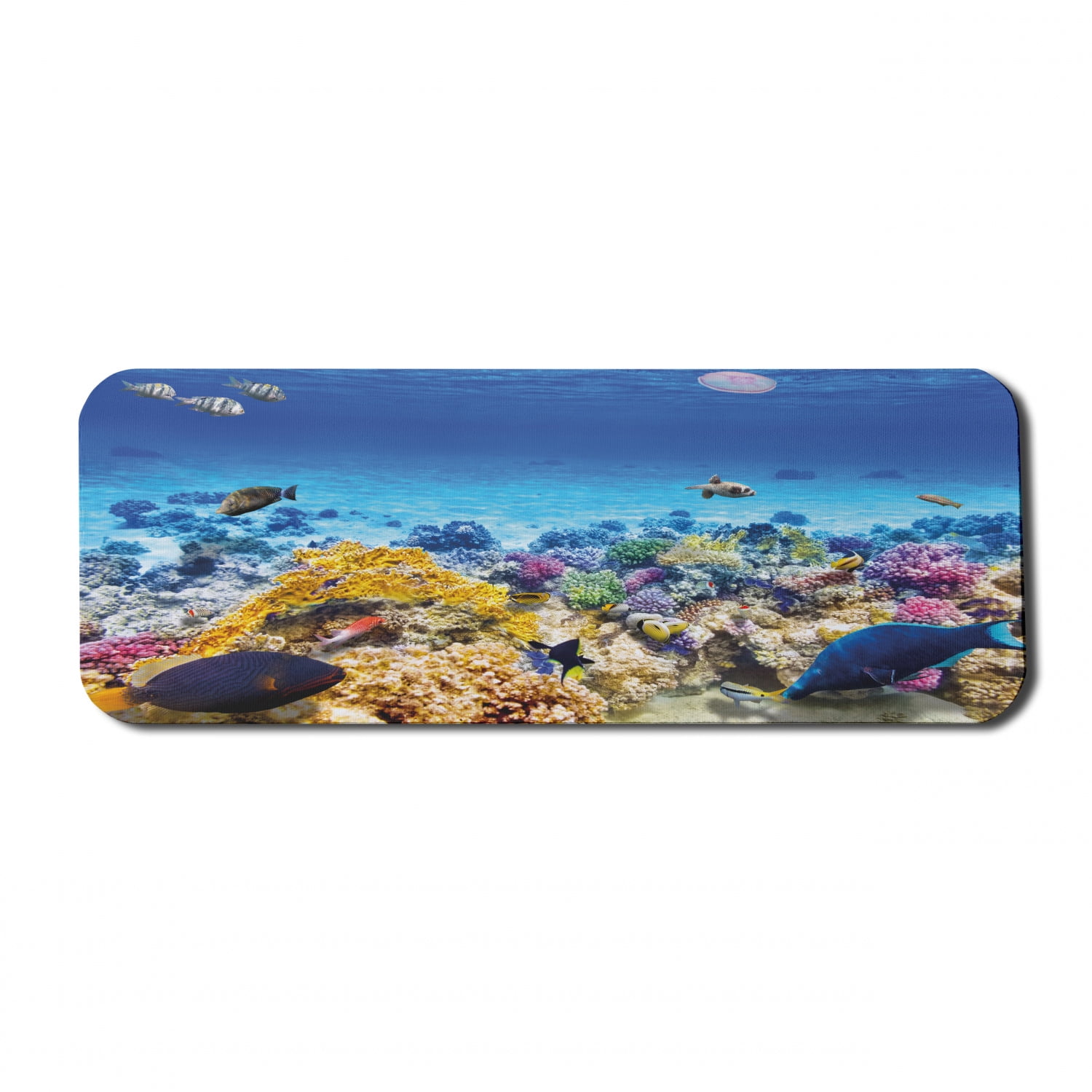 Fish Computer Mouse Pad, Underwater Sea World Scene Goldfish Starfish ...
