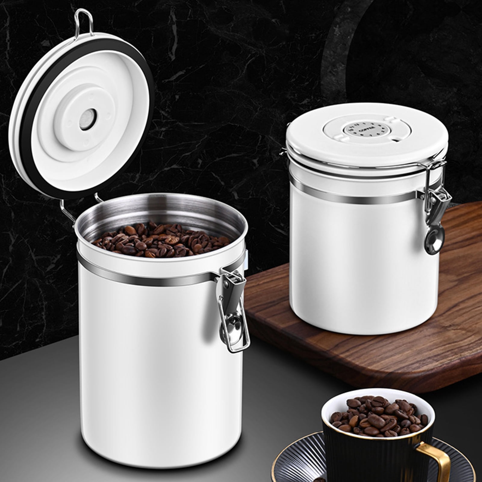 Cheer US 1200ml/1500ml/1800ml Star Coffee Container Airtight Coffee ...