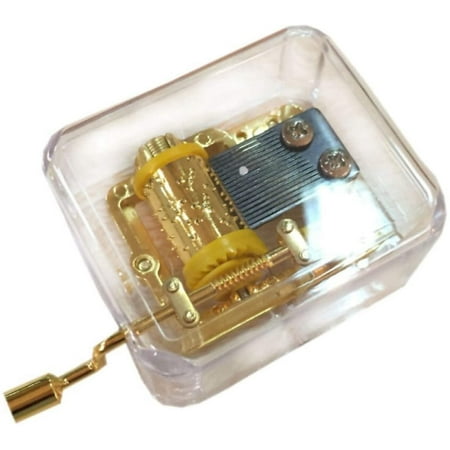 Musical Boxes Transparent Square Music Box Hand Crank Bell Wedding ...