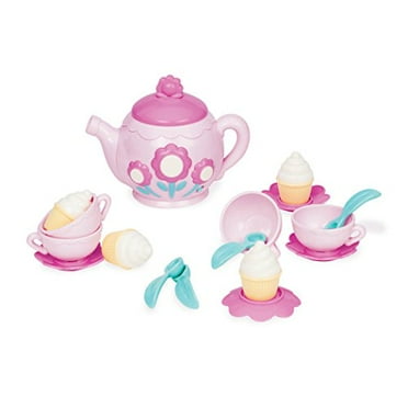Tea Set with Cake Stand and Dessert Play Food for Kids with Case Tea ...