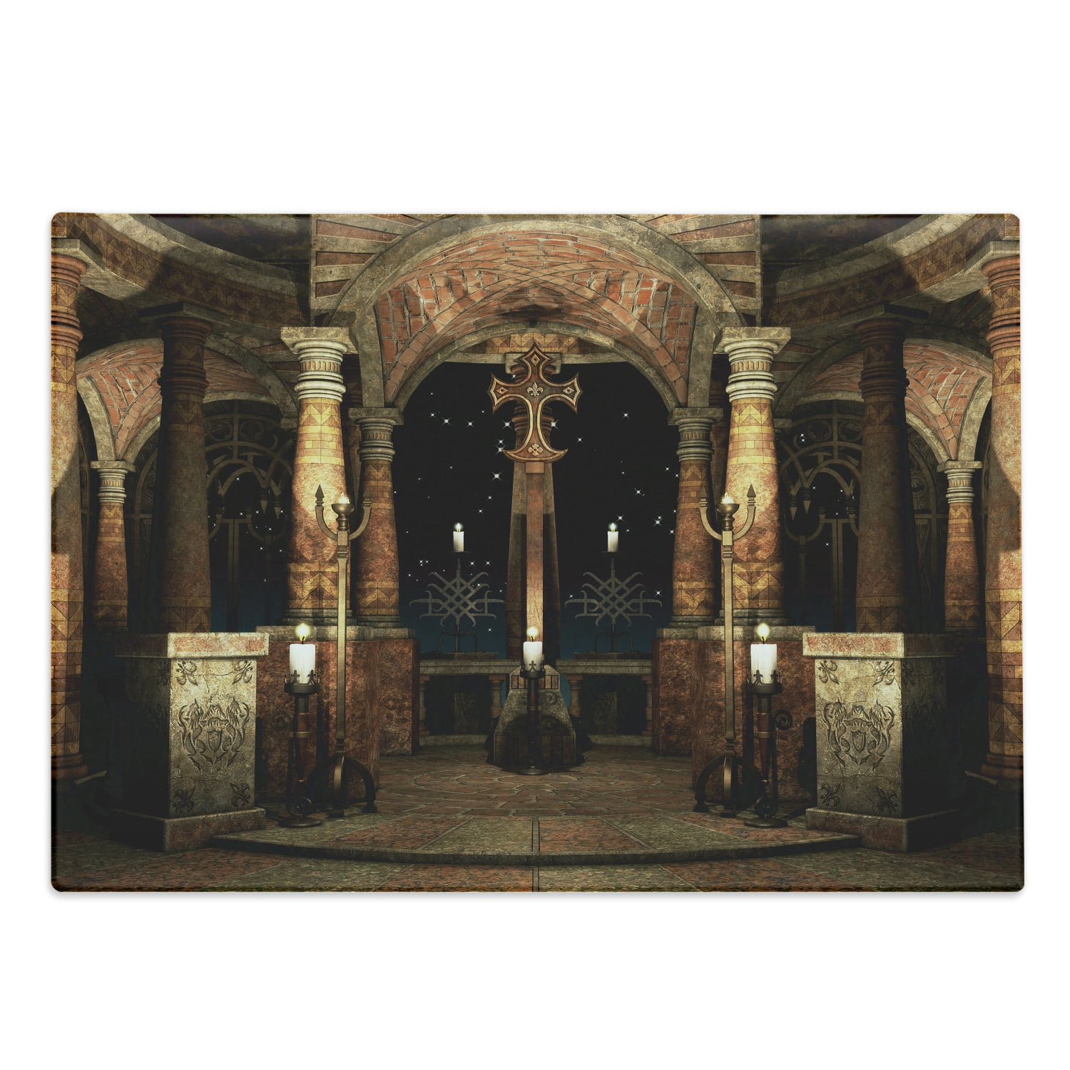 Gothic Cutting Board, Dark Mystic Hall with Pillars and Dome Shrine ...