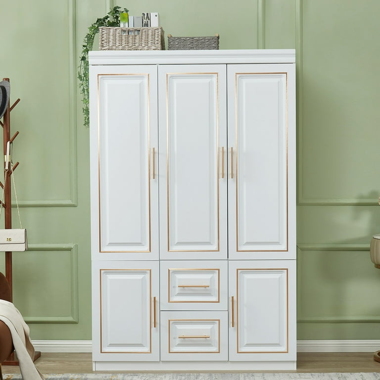White wood wardrobe closet store