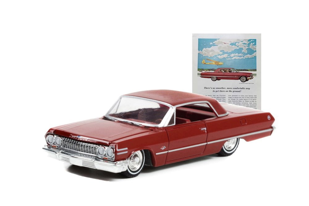 1963 Chevy Impala Sport Coupe, Burgundy - Greenlight 39100A/48 - 1/64 ...