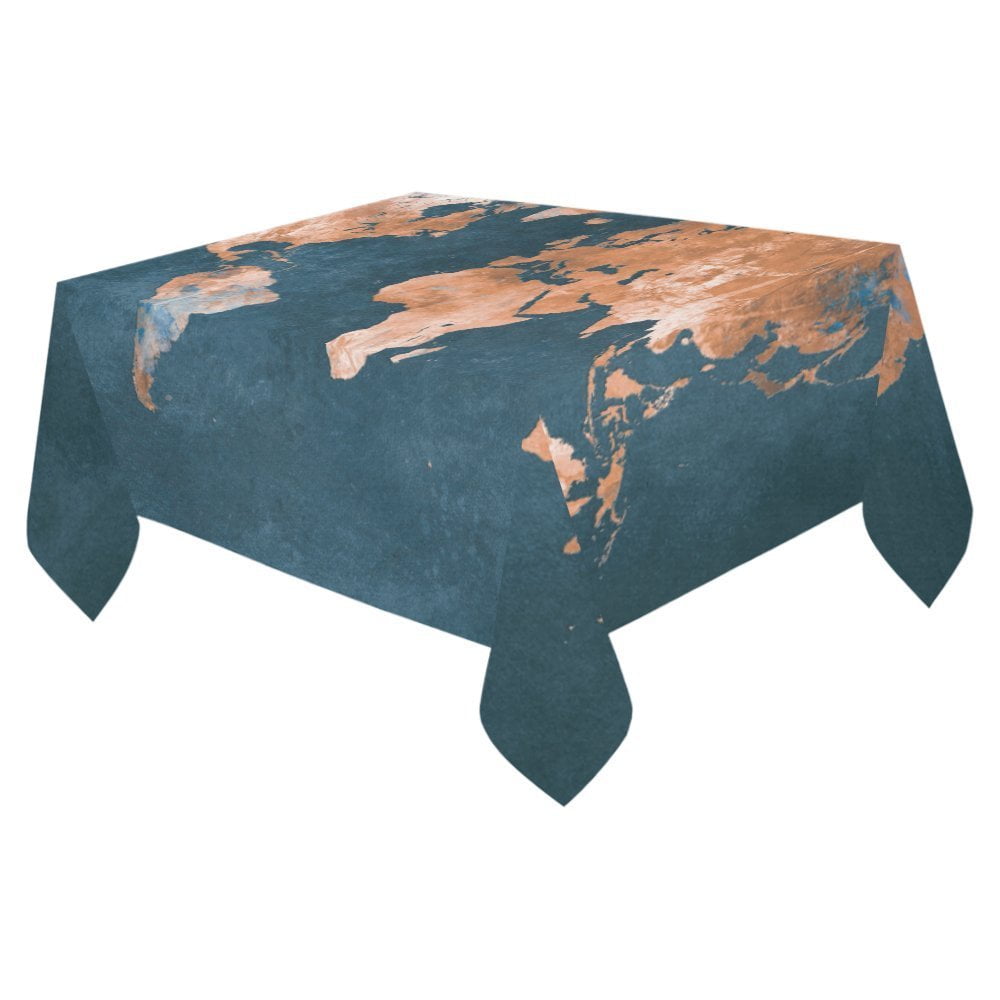 MYPOP World Map Cotton Linen Tablecloth 52x70 inches Tablecover Desk ...