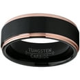Metal Masters Mens Tungsten Carbide Black RoseTone Brushed Raised Center Wedding Band Engagement ...