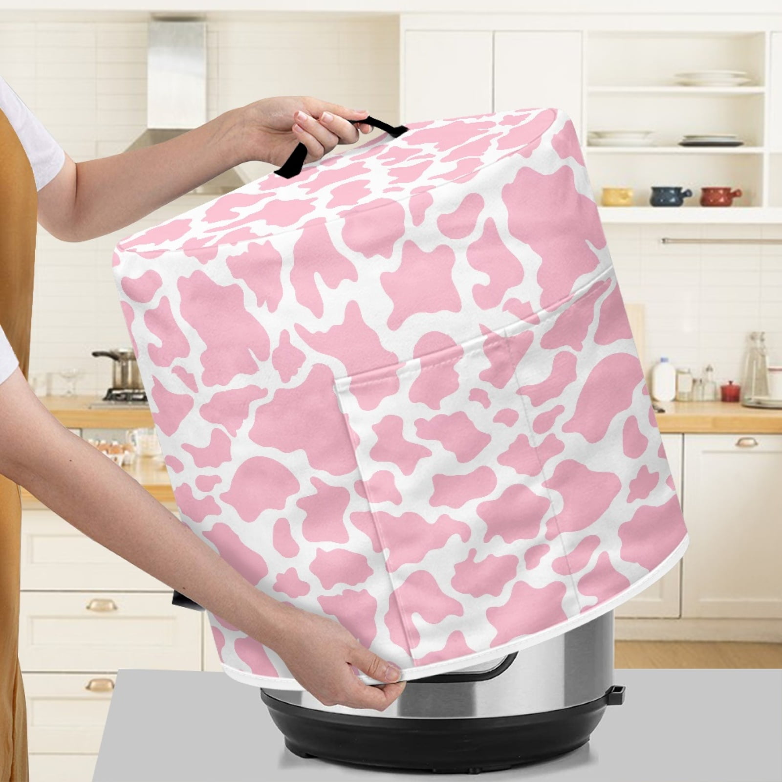 Xoenoiee Round Electric Pressure Cooker Cover 3 qt, Pink Cow Spot ...