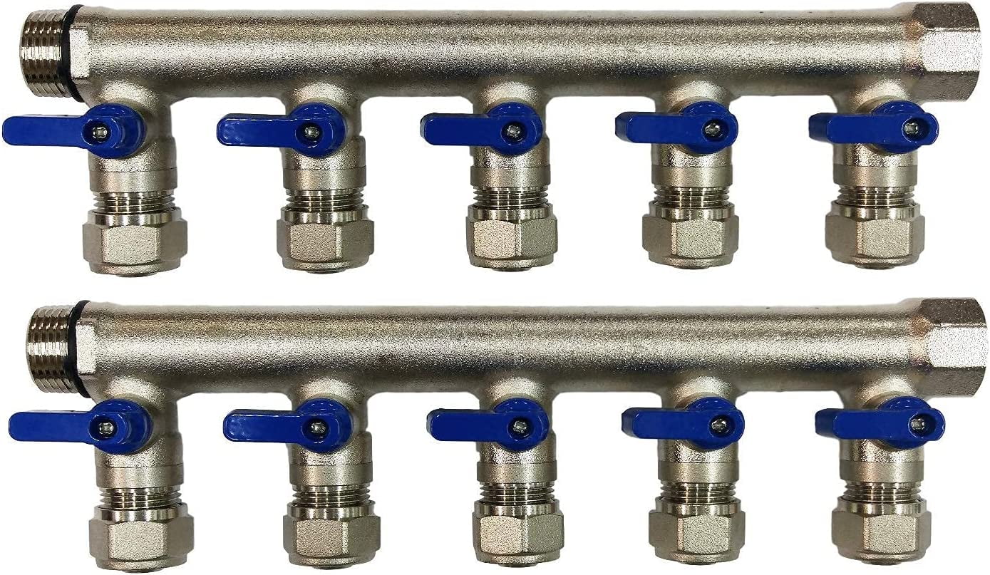 DMNI 10 Loop Port Ball Valve Brass - Pex Manifold - 3/4" NPT Thread ...