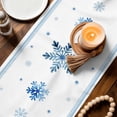 Blue Christmas Trees Table Runner 72 Inches, Navy Winter Snowflakes ...