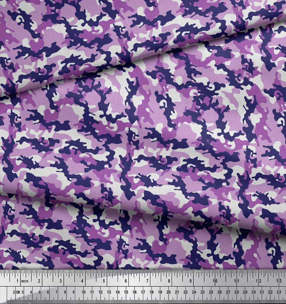 Soimoi Silk Fabric Two Tone With White Camouflage Printed Fabric 1 Yard ...