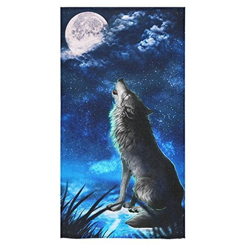 ZKGK Wolf Bath Towels Beach Bathroom Body Shower Towel 30"x56"(One side ...