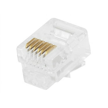 Monoprice 50-pcs RJ11 6P4C Plug for Flat Stranded Cable - Walmart.com