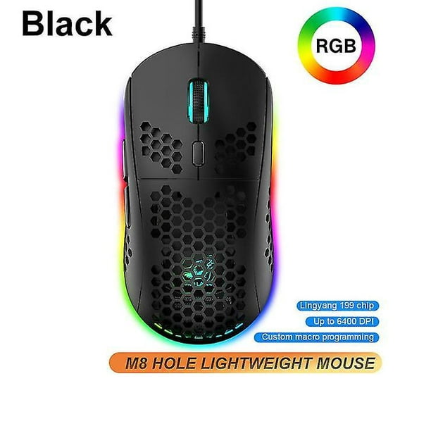 Gaming Mouse, Honeycomb Hollow Design Ergonomic Wired Mouse With Backlight,rgb Gaming Mouse ...