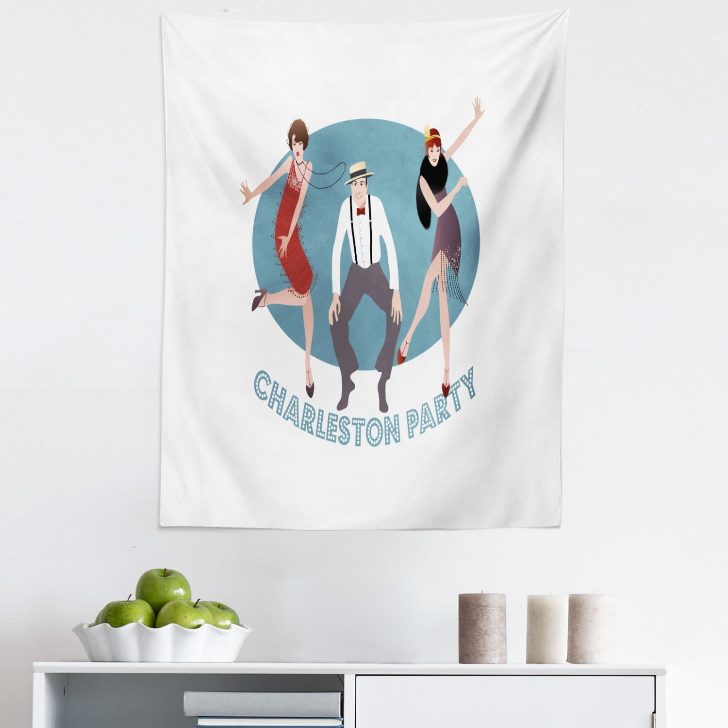 Charleston Tapestry, Twenties Style Vintage Dancing People Pattern Jazz ...