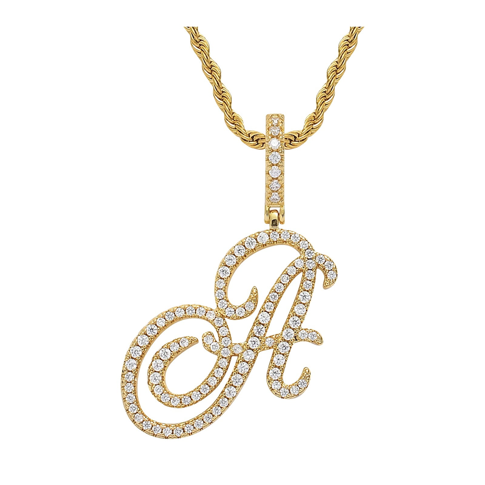 Click here for Tiezhimi Letter Pendant Diamond Necklace Mens Chai... prices
