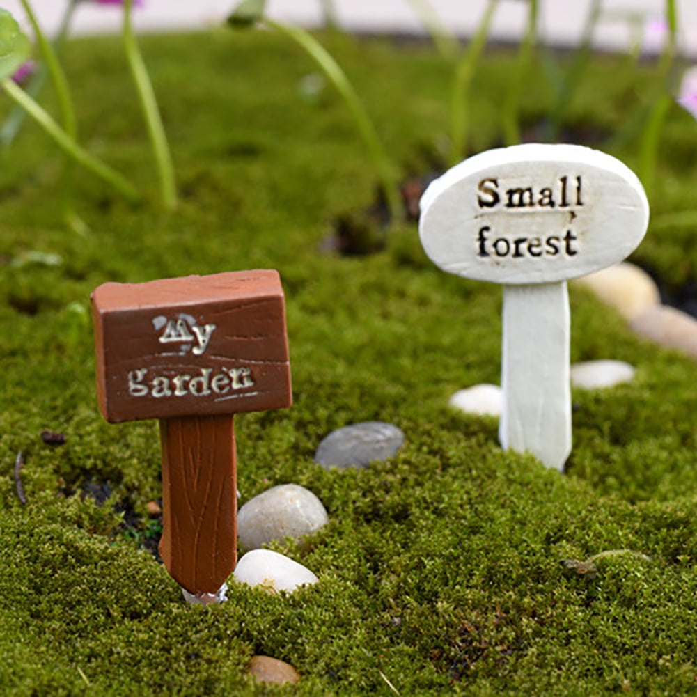 SPRING PARK 1Pcs Mini Resin Fingerpost Garden Landscape Ornament ...