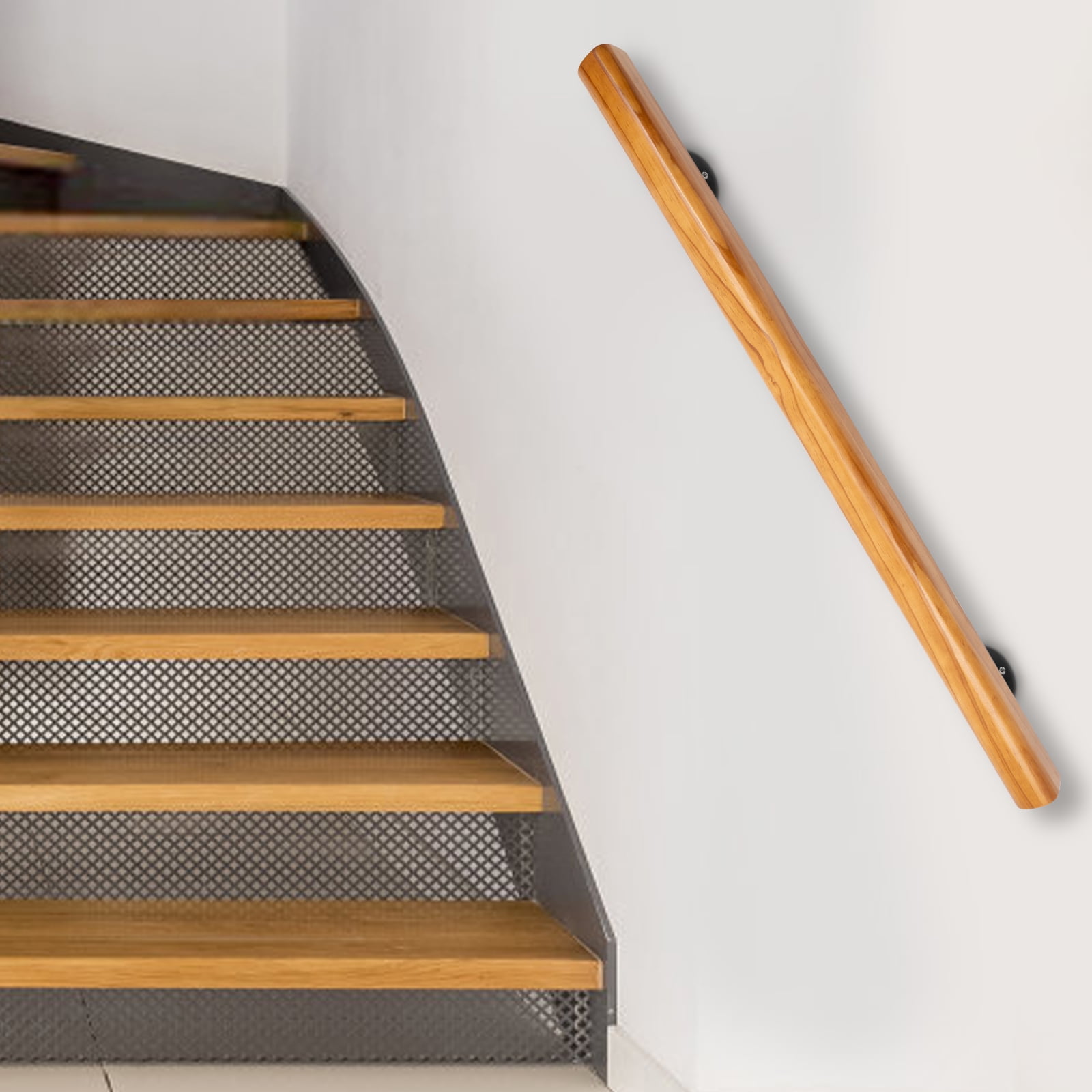 2/3/3.3/4FT Long Wood Handrail for Indoor Stairs,Non-Slip Safety Pine ...