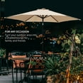 Ainfox 9ft Khaki Patio Umbrella with Push Button Tilt and Crank ...