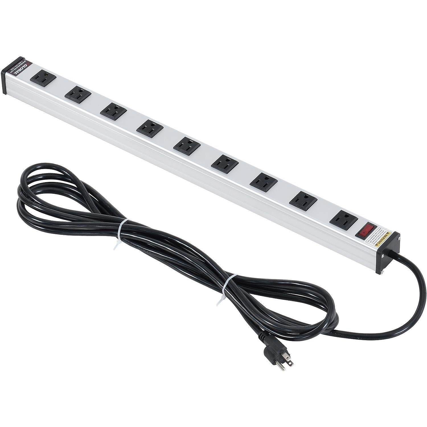 25" 9 Outlet Aluminum Power Strip with 15-ft Cord ETL/cETL - Walmart.com