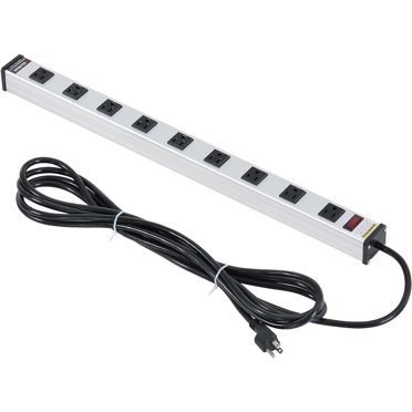 19" 7 Outlet Aluminum Power Strip with 15-ft Cord ETL/cETL - Walmart.com
