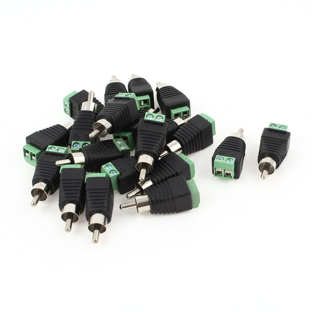 20 Pcs Terminal Block RCA Male Plug Audio Video Adapter Connector ...