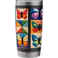 Butterfly Quilt Patchwork Colorful Sewing Art Stainless Steel Insulated ...