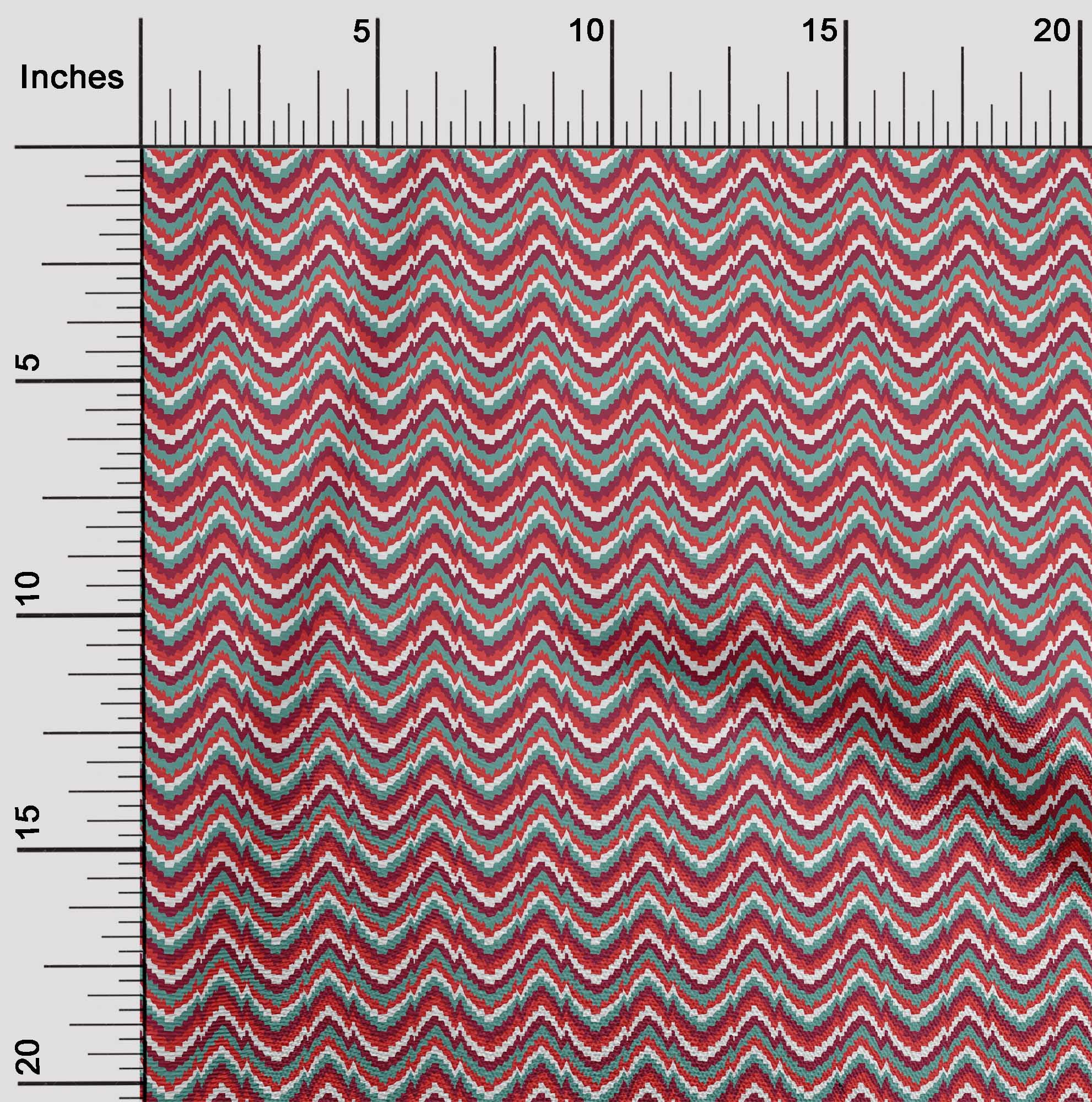 oneOone Cotton Poplin Fabric Chevron Flame Stitch Print Fabric By The ...