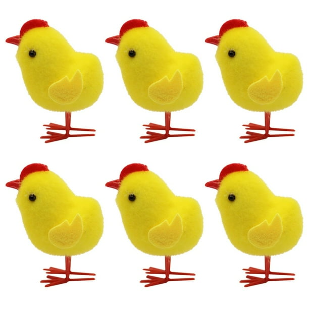 6 Packs Mini Easter Chicks Yellow Easter Chenille Chicks Cute Complete ...