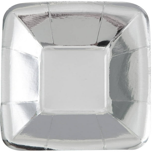 Square Paper Appetizer Plates, 5 in, Foil Silver, 8ct - Walmart.com