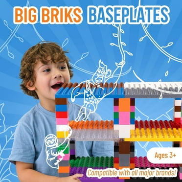 Strictly Briks Big Briks Stackable Baseplates 12 Pack, Compatible with ...