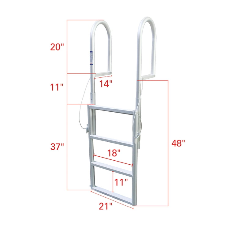 Dock Ladder Dockmate Retractable - 5-Step, Marine-Grade Aluminum, 21 ...