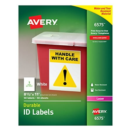 Avery Durable White Cover Up ID Labels for Laser Printers, 8.5" x 11 ...