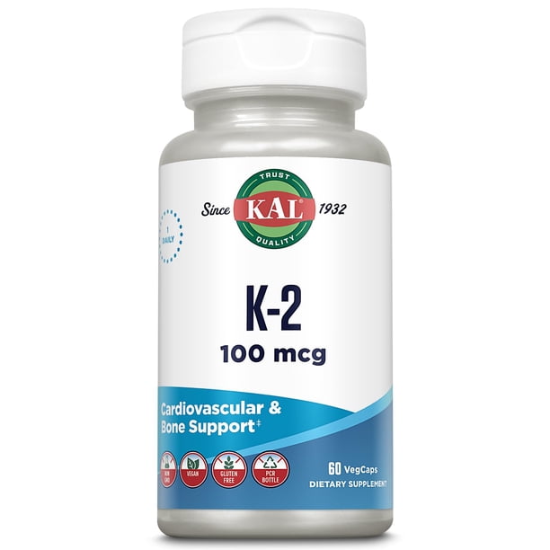 Suplemento KAL K2 MK-7 en tabletas de 100 mcg, 60 unidades | Bodega ...