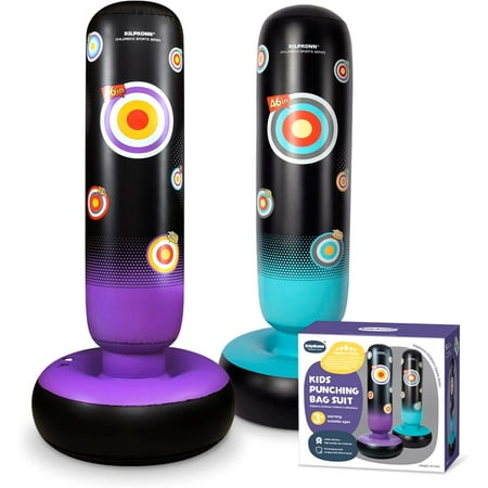 Punching Bag for Kids, 65" Inflatable Boxing Bag with Gloves, Bounce ...