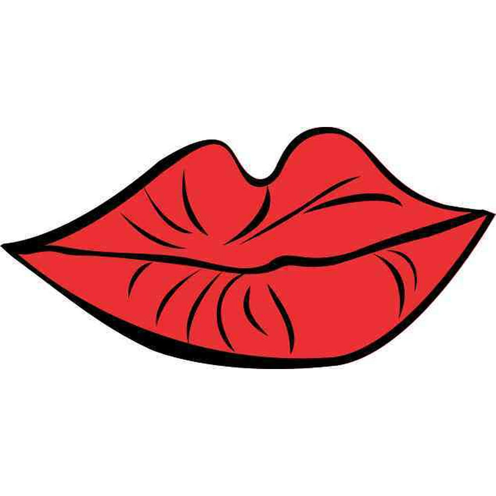4.5in x 2in red lips bumper sticker vinyl truck window stickers car ...