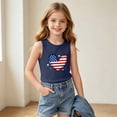 Avrnliq Girls Patriotic Sleeveless Tank Top American Flag Heart Print ...