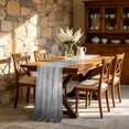 Black Gray Mosaic 4.5 ft Cheesecloth Table Runner for Wedding 19"x55 ...