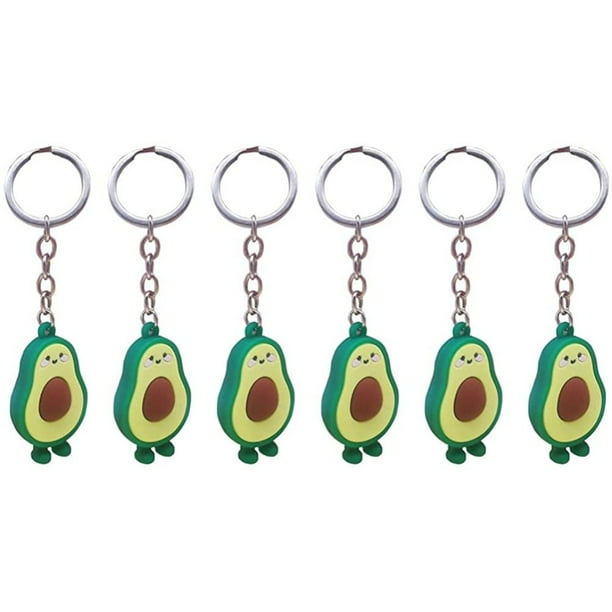 Avocado Keychains 6Pcs PVC Cute Avocado Keychain for Fruit Theme Party ...