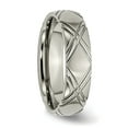 Titanium Criss-cross Design 6mm Brushed and Polished Band - Walmart.com