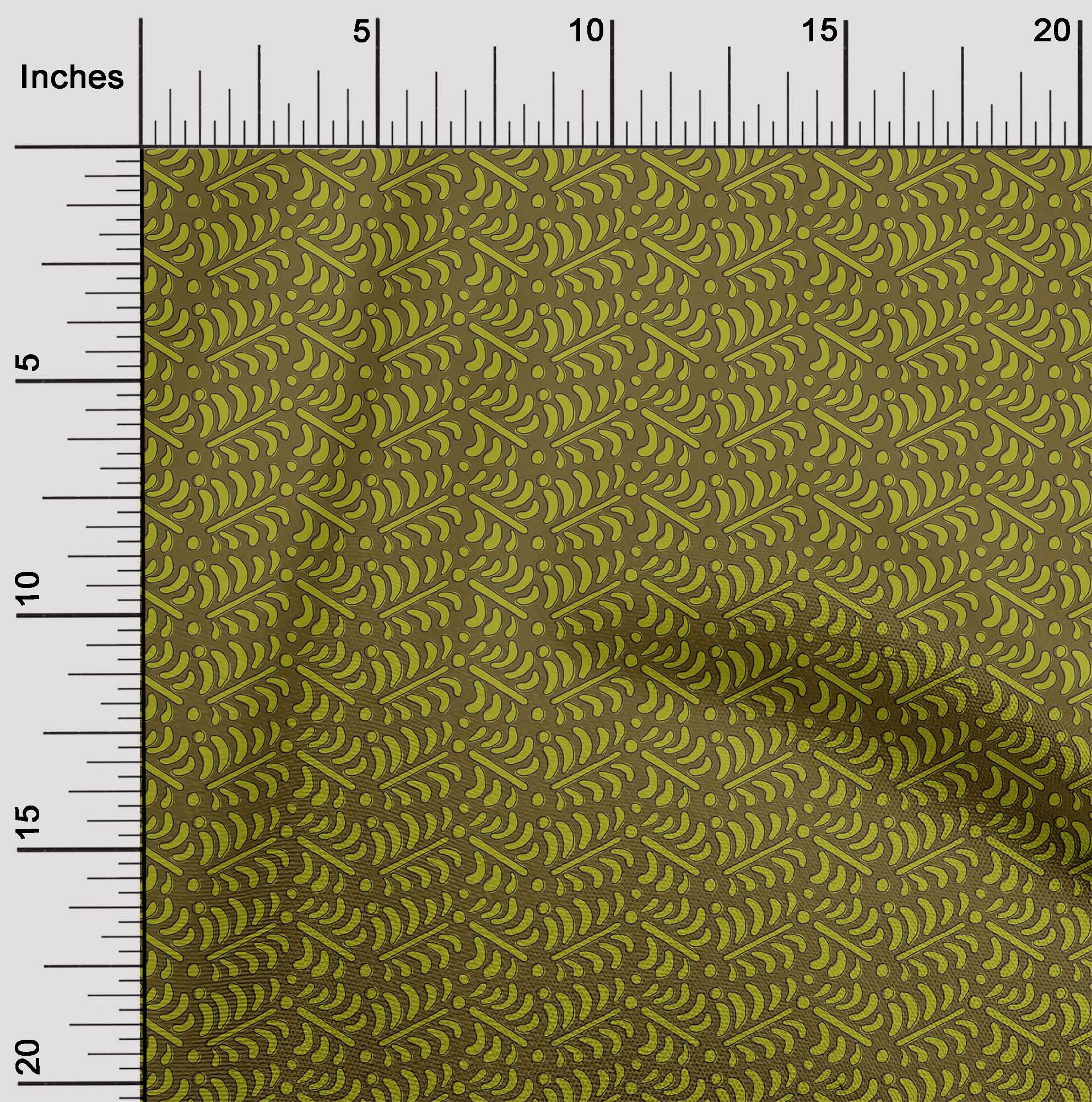 oneOone Georgette Viscose Fabric Dot & Leaves Block Print Fabric By The ...