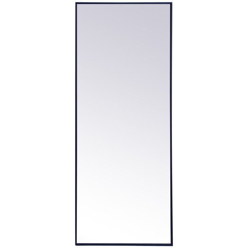 Allora 60" x 24" Mid Century Metal Frame Clear Beveled Mirror in Blue ...