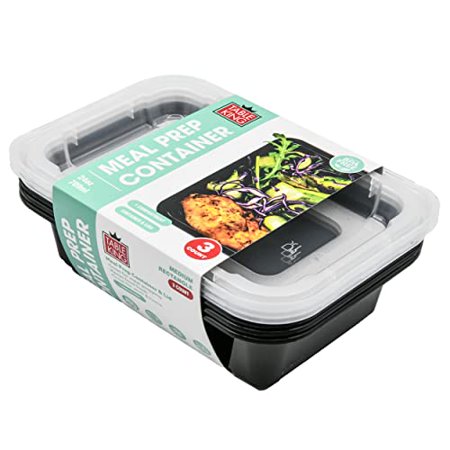 Table King 3-Pack Medium Rectangular Plastic Meal Prep containers with ...