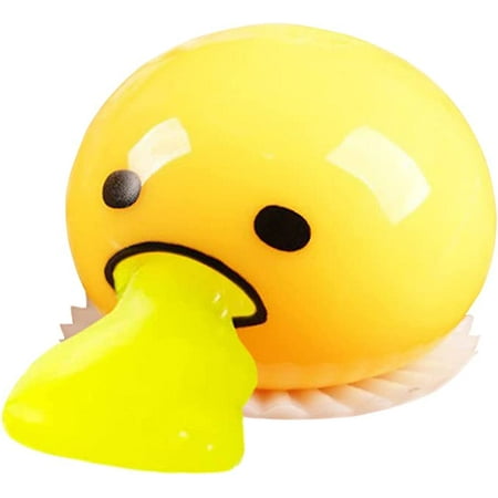 densenon 2PCS Cute Yellow Round Rubber Sucking & Vomiting Lazy Egg Yolk ...