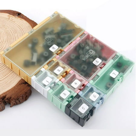 9 Pieces/Set Smd Container Smt Ic Electronic Component Mini Storage Box ...