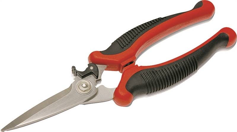 Wiss WEZSNIP Spring Loaded Utility Snip, 4 in X 8-1/2 in L, Red/Black ...