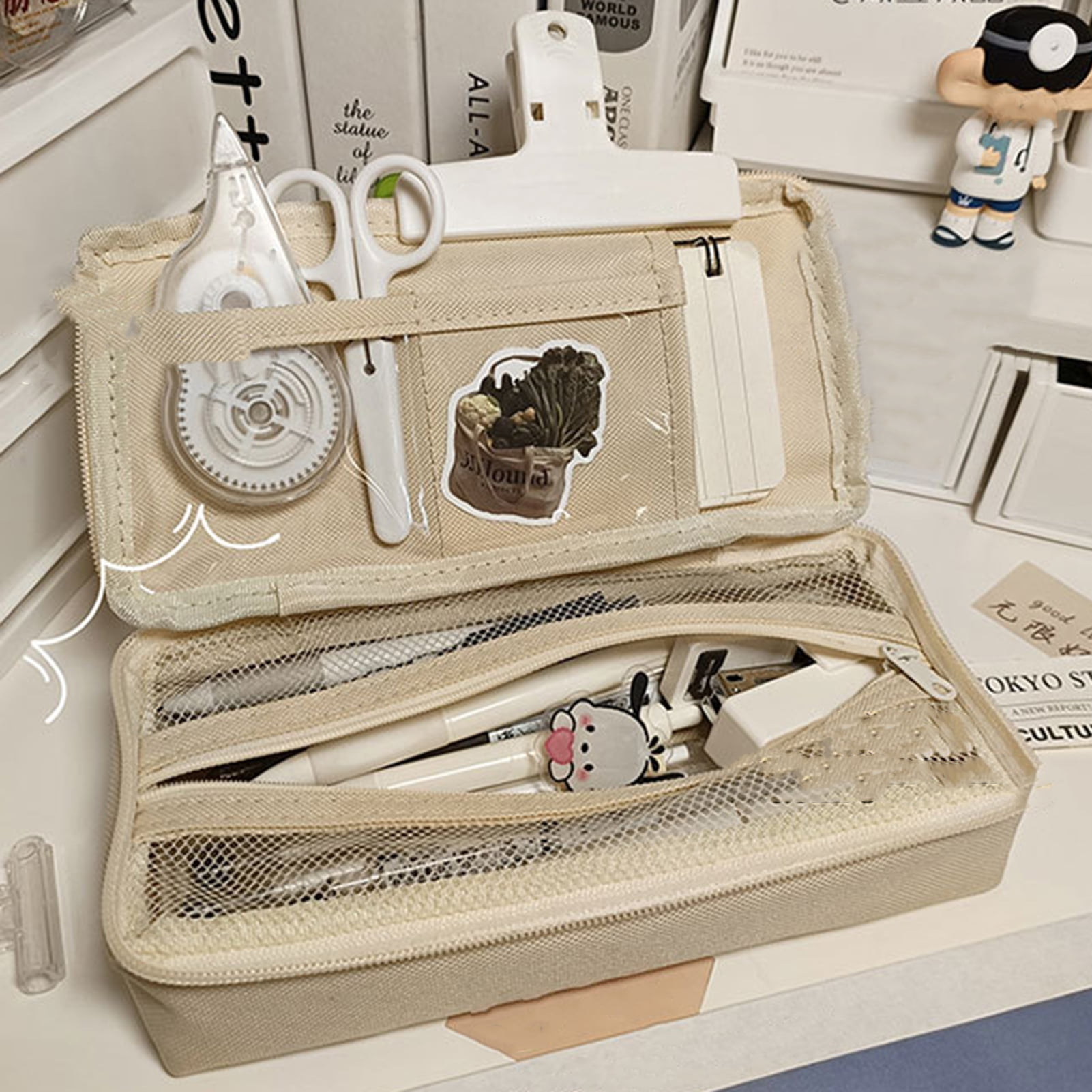 Walbest Creative Pencil Case with Double Zipper Multi-functional ...