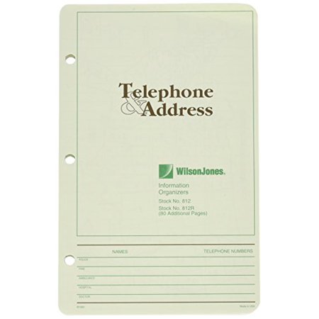 Wilson Jones Looseleaf Phone/Address Book Refill, 5-1/2 x 8-1/2, 80 ...